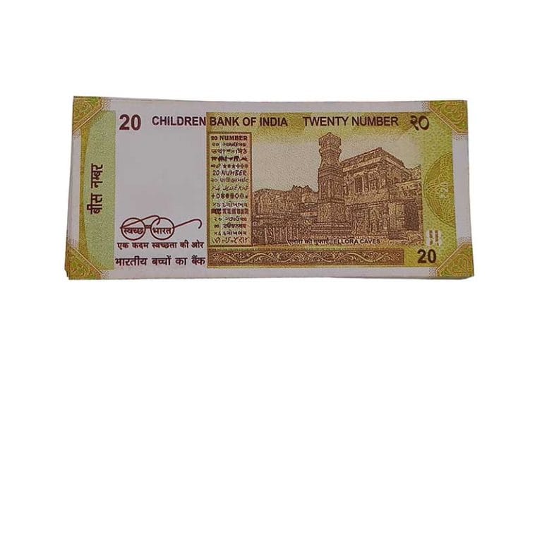 20 Rupee Indian Dummy Currency Notes For Kids (Fake Currency) - TOYS ...